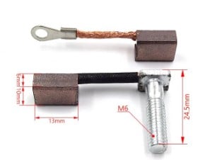 BRUSH SET 2 10X6X13L BOLT 24.5mm HONDA CRF230 CB 400F 750 CBR600F TRX2 ...