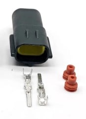 2-PIN MALE RUBBER BOOT WIRE SEAL CONNECTOR PACK 5 WATERPROOF WIRE COVE ...