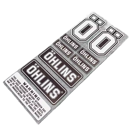 OHLINS SUSPENSION SHOCKER DAMPER STICKERS DECALS WHITE ON BLACK ...