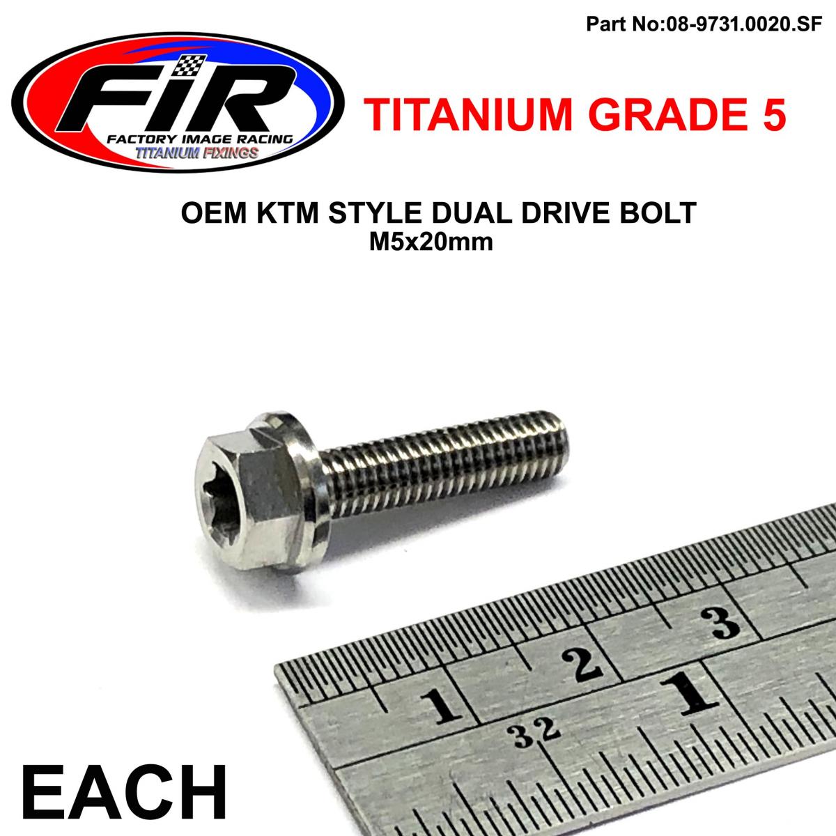 GR5 DUAL/D KTM BOLT 5x20mm EA, TITAUIUM / KTM OEM 0015050203 ...