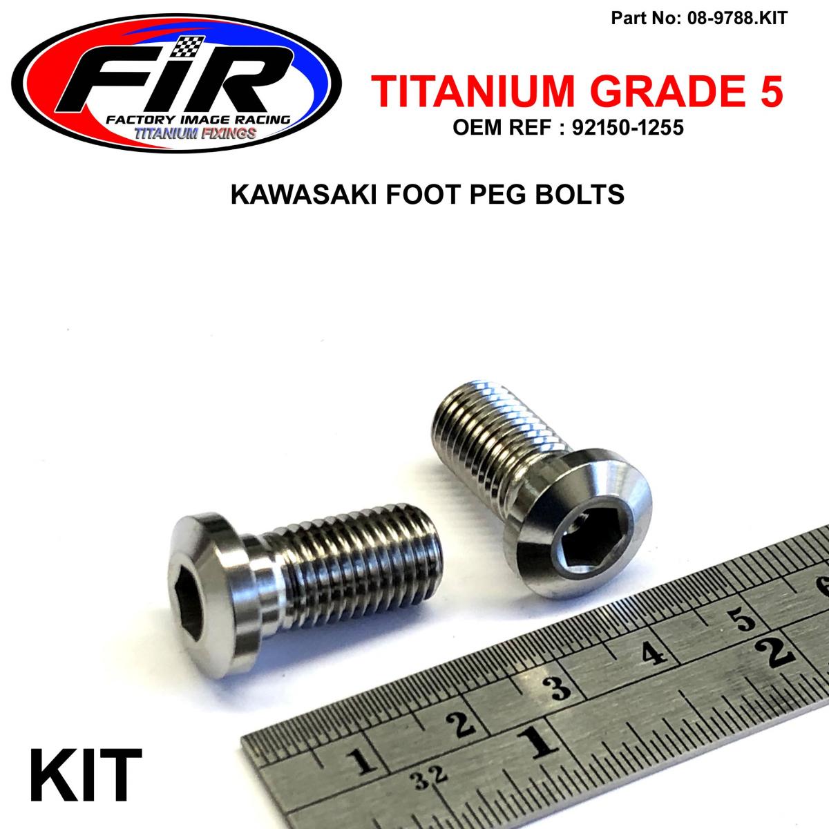GR5 FOOT PEG BOLTS KX500, 92150-1255 ALLEN M10x20, FACTROY IMAGE RACIN ...