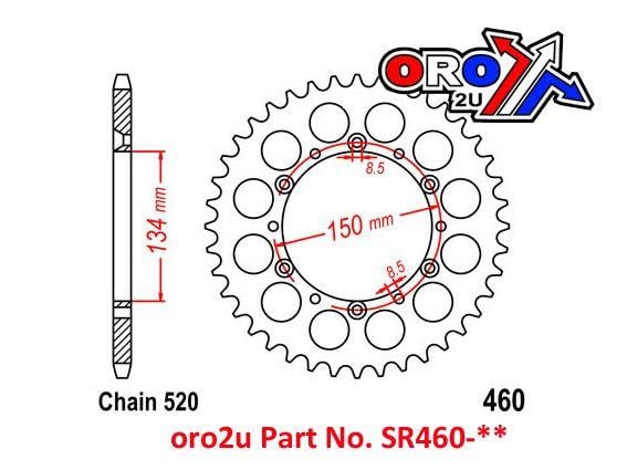 REAR SPROCKET STEEL 46 [JTR460.46] 520, SILVER – SMXOFFROAD Ltd