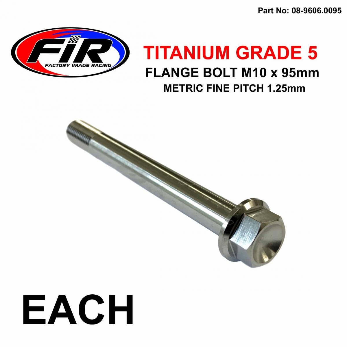 TITANIUM GR5 BOLT M10 x 95mm EACH, METRIC FINE 1.25mm / GRADE 5 ...