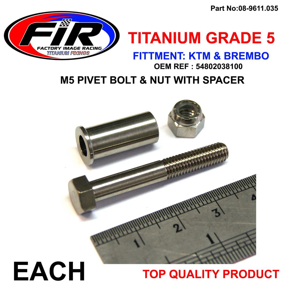 TITANIUM GR5 PIVOT BOLT KIT KTM, BREMBO 54802038100 2006 - 2019 CLUTCH ...
