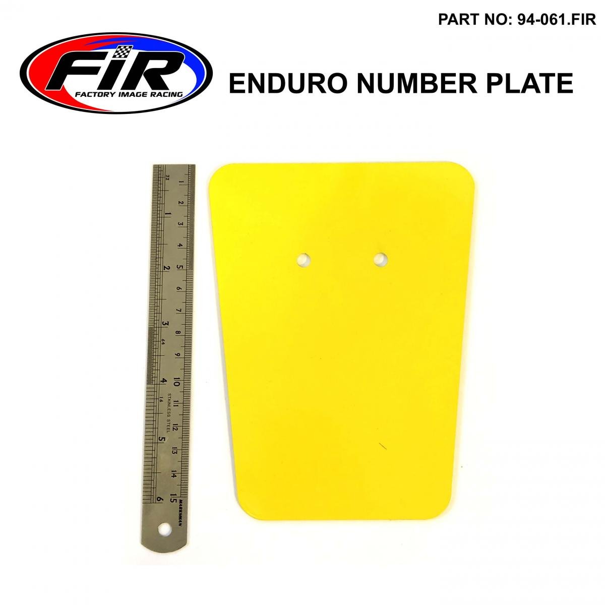 ENDURO SMALL NUMBER PLATE, ALLOY POWDERCOATED YELLOW – SMXOFFROAD Ltd